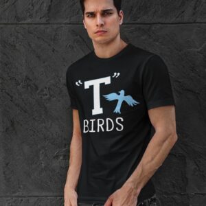 T Birds Canvas Tote Bag for Women, Cloth Bag Tbird Gang Logo Graphic Tees Black 15x15 inches