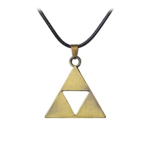 llyanz antique gold plated metal leather chain zelda pendant necklace (gold)