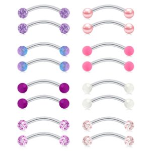 fectas 14g stainless steel long nipple rings curved barbells pettie belly rings curved barbells nipplerings piercing jewelry for women 18mm bars