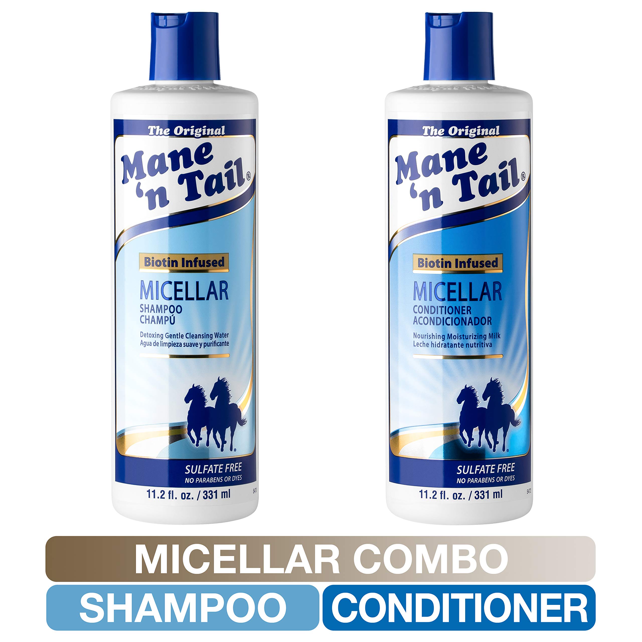 Mane 'n Tail Micellar Sulfate Free Shampoo and Conditioner Biotin Infused 11.2 Ounce Each