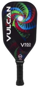 vulcan | v550 pickleball paddle | hybrid performance | polypropylene core - carbon fiber surface | usap approved | black entropy