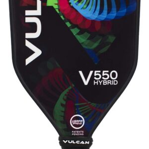 Vulcan | V550 Pickleball Paddle | Hybrid Performance | Polypropylene Core - Carbon Fiber Surface | USAP Approved | Black Entropy