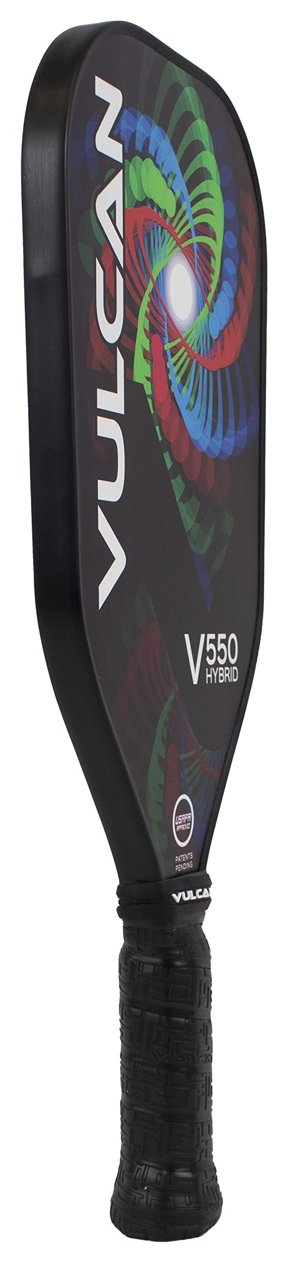 Vulcan | V550 Pickleball Paddle | Hybrid Performance | Polypropylene Core - Carbon Fiber Surface | USAP Approved | Black Entropy