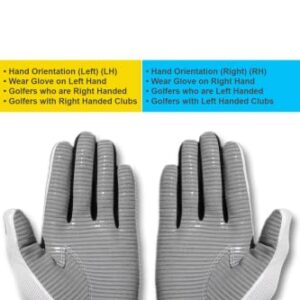 Caddy Daddy Claw Golf Gloves for Men | Mesh Gloves for Breathability | Flex-Mesh Design | Silicone-Web Coating for Max. Grip | Left & Right Hand | 100% Machine-Washable | Black, White, Grey