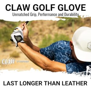 Caddy Daddy Claw Golf Gloves for Men | Mesh Gloves for Breathability | Flex-Mesh Design | Silicone-Web Coating for Max. Grip | Left & Right Hand | 100% Machine-Washable | Black, White, Grey