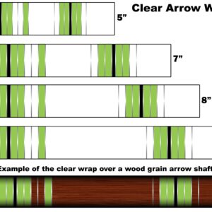 White Water Archery Non-Laminated Clear Transparent Lime Green Crests Traditional 13 Arrow Wraps 15 Pc Pack Choose Length Width (9, 1.12)