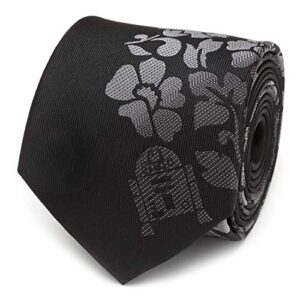 r2d2 floral black men's tie