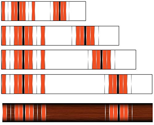 White Water Archery Non-Laminated Clear Transparent Orange Crests Traditional 13 Arrow Wraps 15 Pc Pack Choose Length Width (9, 75)