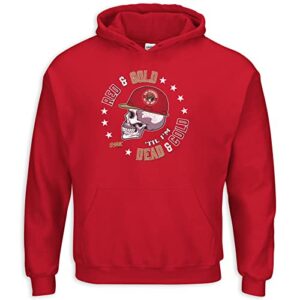 red & cold til i'm dead and cold t-shirt for san francisco football fans (sm-5xl) (red hoodie, x-large)