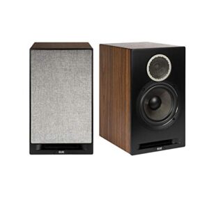 elac debut reference b6.2 bookshelf speakers - (pair) black baffle, walnut cabinet