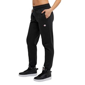 Champion, Reverse Weave, Heavyweight Fleece Joggers for Women, 29", Black C Logo, Medium