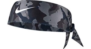 nike men's printed dri-fit head tie (dark_grey_black_white)