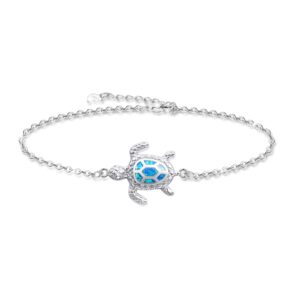 pupillemon blue opal sea turtle bracelet sterling silver bracelets fine jewelry for women gifts