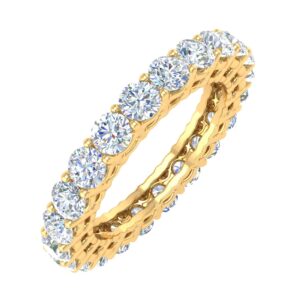 2.2 carat prong set diamond eternity ring in 14k yellow gold - igi certified (ring size 4)