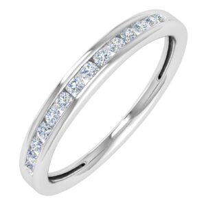 1/5 carat channel set diamond wedding band ring in 14k white gold (ring size 7)