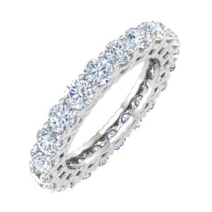 2 1/4 carat prong set diamond eternity ring in 10k white gold (ring size 7)