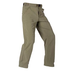 free soldier men's outdoor cargo hiking pants with belt lightweight waterproof quick dry tactical pants nylon spandex (mud 32w/32l)