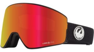 dragon alliance pxv2 goggles - split; lumalens red ionized + lumalens light rose