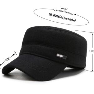 MRACSIY Mens Baseball Cap Winter Caps for Head Circumference 56-60cm (Black 11)