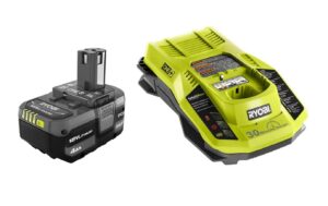 ryobi 18-volt one+ lithium-ion 4.0 ah lithium+ battery and 18-volt dual chemistry charger kit