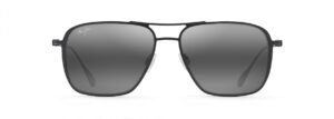 maui jim men's and women's beaches polarized universal fit aviator sunglasses, black matte/neutral grey, medium