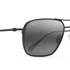 Maui Jim Men's and Women's Beaches Polarized Universal Fit Aviator Sunglasses, Black Matte/Neutral Grey, Medium