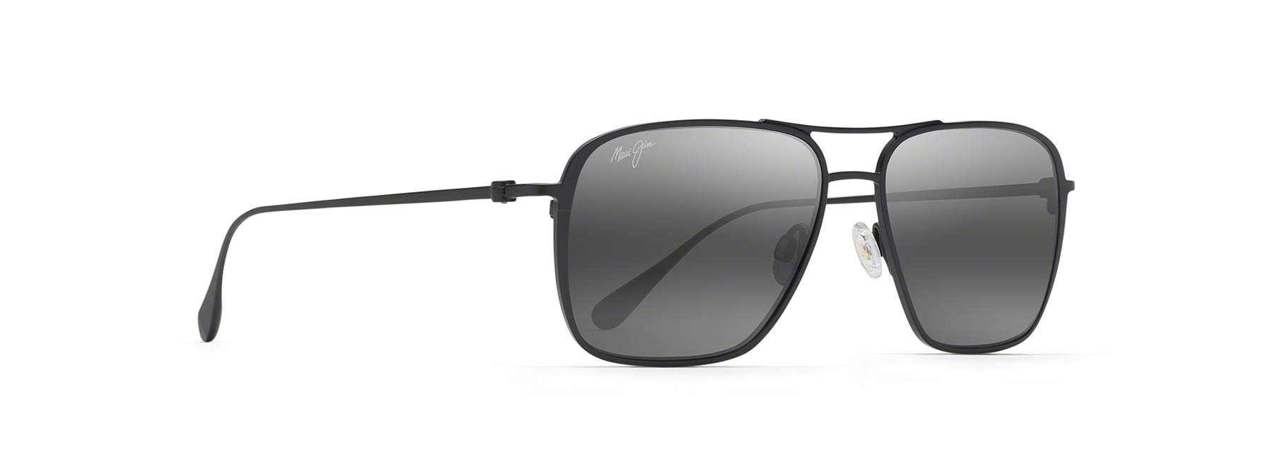 Maui Jim Men's and Women's Beaches Polarized Universal Fit Aviator Sunglasses, Black Matte/Neutral Grey, Medium