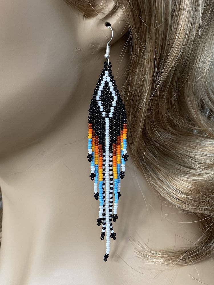 Handmade Native Style Ethnic Beaded Earrings