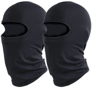 balaclava ski mask face cover full head mask windproof sun uv protection outdoor sport skiing scarf cycle cap men women, 2 pcs (black)