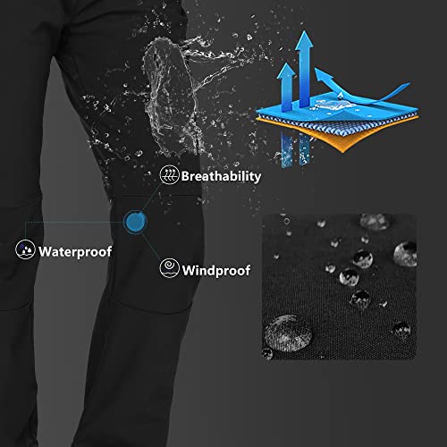 Outdoor Ventures Women's Snow Pants Waterproof Windproof Outdoor Fleece Lined Softshell Insulated Ski Pants with Boot Gaiters