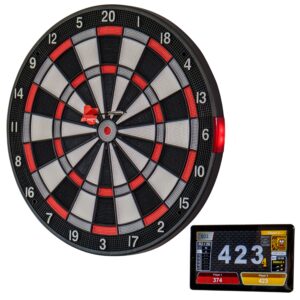 arachnid sdb1000 soft tip dartboard with online gameplay and full color scoring and animation, black (sdba1000ara)