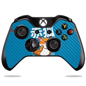 mightyskins carbon fiber skin for microsoft xbox one or s controller - fox kawaii | protective, durable textured carbon fiber finish | easy to apply, remove, and change styles | made in the usa