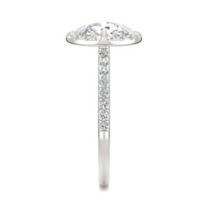 Charles & Colvard 14K White Gold Moissanite 7mm Duet Rose Halo Ring-size 5.5 1.56cttw DEW