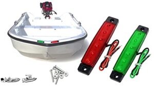 tree leds marine boat led navigation stern bow lights waterproof for boat, kayak, starboard, small & big watercraft 12v dc red and green stripe kit long-life lenses durability