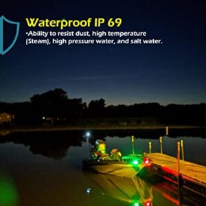 Tree Leds Marine Boat led Navigation Stern Bow Lights Waterproof for Boat, Kayak, Starboard, Small & Big Watercraft 12V DC Red and Green Stripe Kit Long-Life Lenses Durability