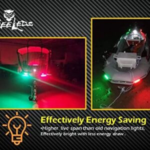 Tree Leds Marine Boat led Navigation Stern Bow Lights Waterproof for Boat, Kayak, Starboard, Small & Big Watercraft 12V DC Red and Green Stripe Kit Long-Life Lenses Durability