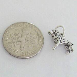 Charm Crazy Sterling Silver Tiny 3D Dalmatian Dog Puppy Charm Pendant Bracelet Jewelry