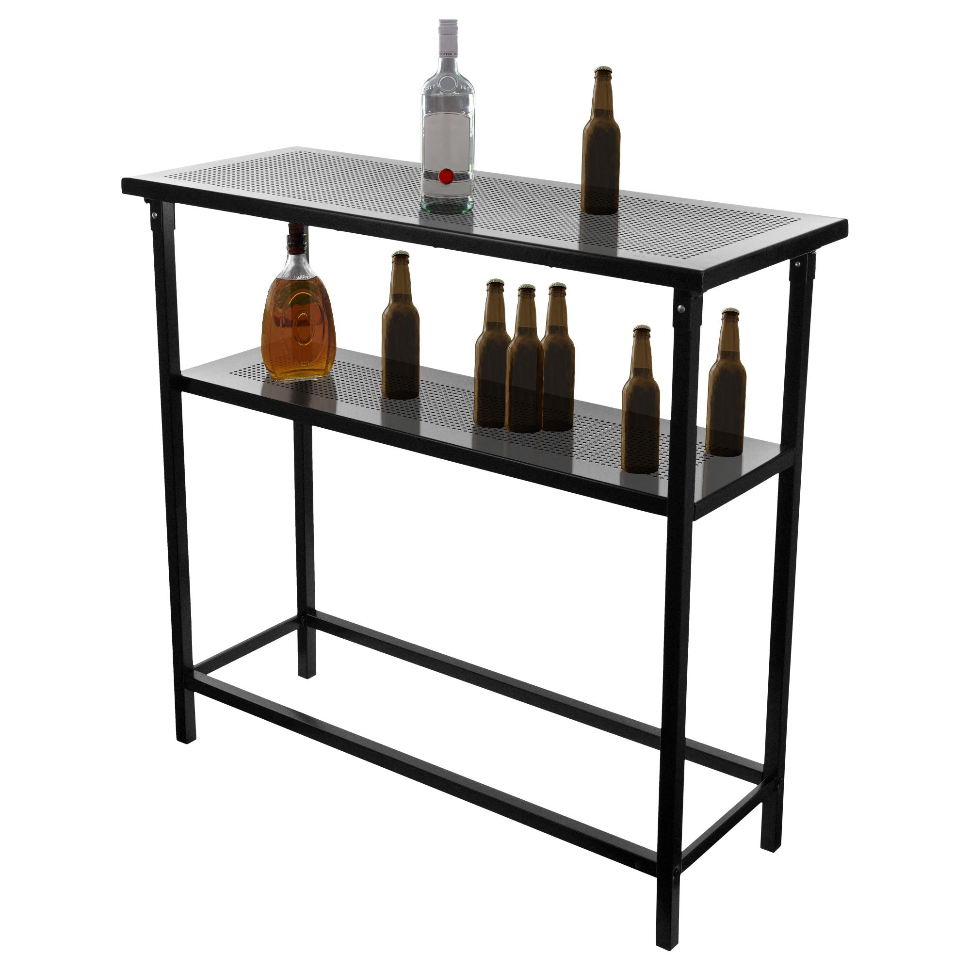 Trademark Global Portable Bar-Collapsible Indoor Outdoor, Pop-Up Drink Station with Jeep Willys Legend Black-Patio, Garage or Man Cave Accessories