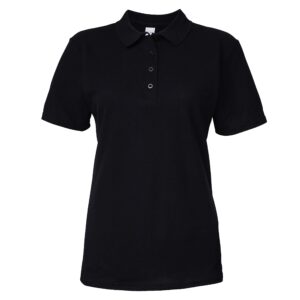 gildan 64800l ladies softstyle double pique polo shirt - black - xl