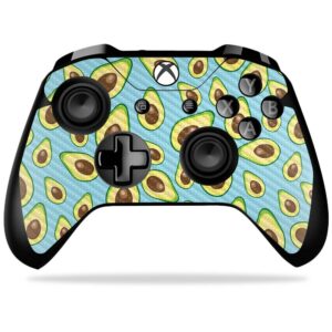 mightyskins carbon fiber skin for microsoft xbox one x controller - blue avocado | protective, durable textured carbon fiber finish | easy to apply, remove, and change styles | made in the usa