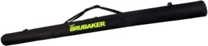 brubaker xc touring cross-country ski bag for 1 pair of skis and 1 pair of poles - black/neon yellow - 82 3/4 inches / 210 cm