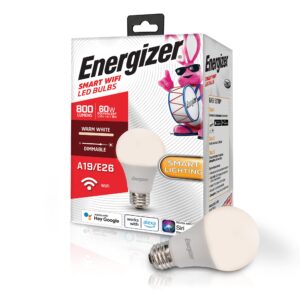 energizer connect smart a19 led warm white light bulb with voice control and remote access through your smartphone | compatible with alexa and google assistant