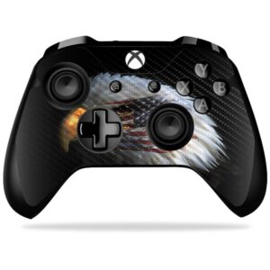 mightyskins carbon fiber skin for microsoft xbox one x controller - eagle eye | protective, durable textured carbon fiber finish | easy to apply, remove, and change styles | made in the usa