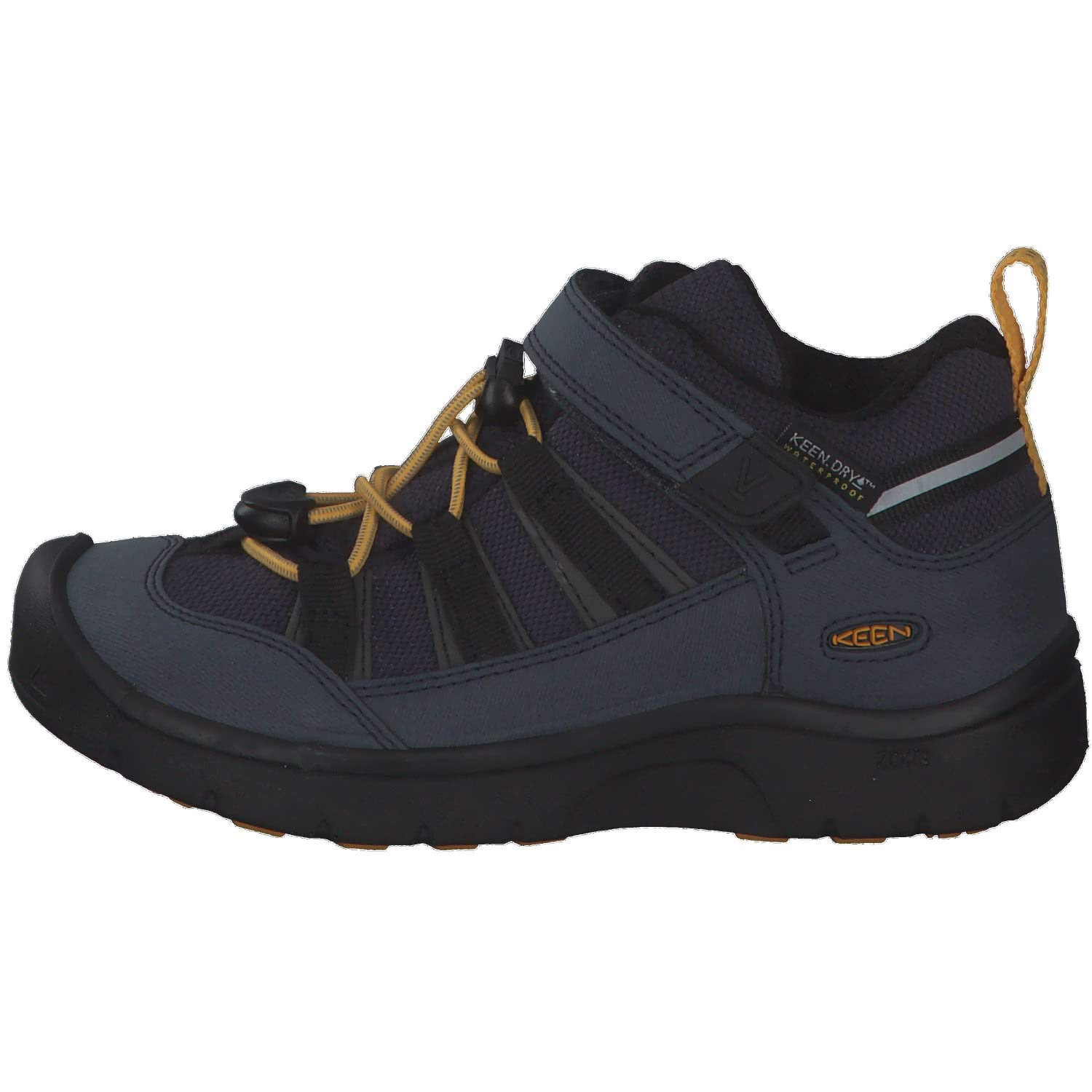 KEEN Hikeport 2 Low Height Waterproof Hiking Shoe, Blue Nights/Sunflower, 8 US Unisex Little Kid