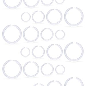 SCERRING 16G Septum Jewelry Retainer Bioflex Flexible Clear Acrylic Clicker Nose Hoop Ring Cartilage Daith Tragus Rings Body Piercing Jewelry 24PCS