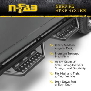 N-Fab Nerf RS Steps for Jeep Gladiator JT | Cab Length, Steel, Textured Black | 519418012 | Fits 2020-2024 Jeep Gladiator JT 4 Door All Beds, SRW Gas