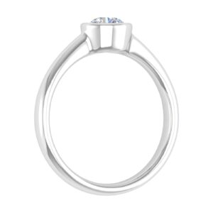 FINEROCK 1/2 Carat Bezel Set Diamond Solitaire Engagement Ring in 14K White Gold (Ring Size 7.5) - IGI Certified