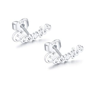 resvivi sterling silver stud personalized name earring custom made any name earrings customize your own earring with name silver