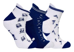 surprizeshop ladies golf socks (3 pack) | cushioned sole | extended tab at rear | one size us 6-9 | compression fit for support & comfort | womens golf socks (navy)