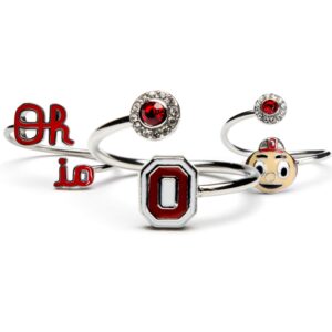 ohio state ring | ohio state buckeye jewelry | osu jewelry | osu ring | perfect ohio state gift for christmas and graduation (three ring set - block o, brutus, oh-io rings)